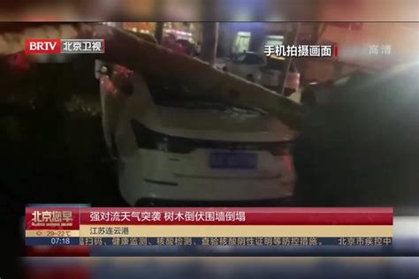 江苏连云港 强对流天气突袭 树木倒伏围墙倒塌 突袭 树木 连云港