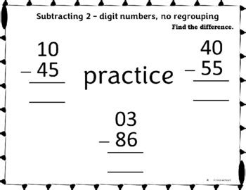 Free Subtracting Digit Numbers No Regrouping By Komal Arshad