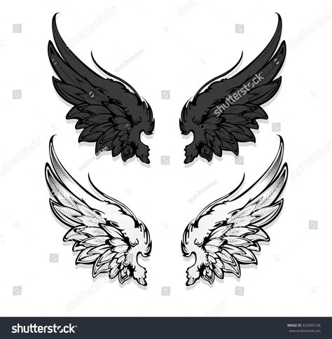 Hand Drawn Angel Wings Stock Vector Royalty Free 325995158 Shutterstock