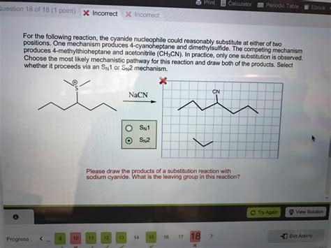 Solved For The Following Reaction The Cyanide Nucleophile