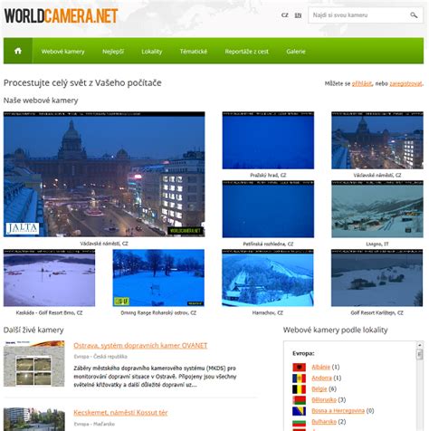 WorldCamera webové kamery online Procestujte svět online