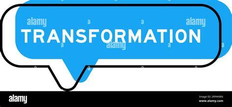 Speech banner and blue shade with word transformation on white background Stock Vector Image ...