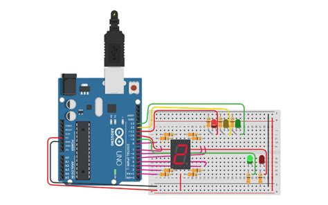 Circuit Design Desafio 1 Semáforo Tinkercad