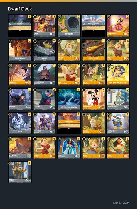 Dwarf Deck Lorcana Deck Disney Lorcana