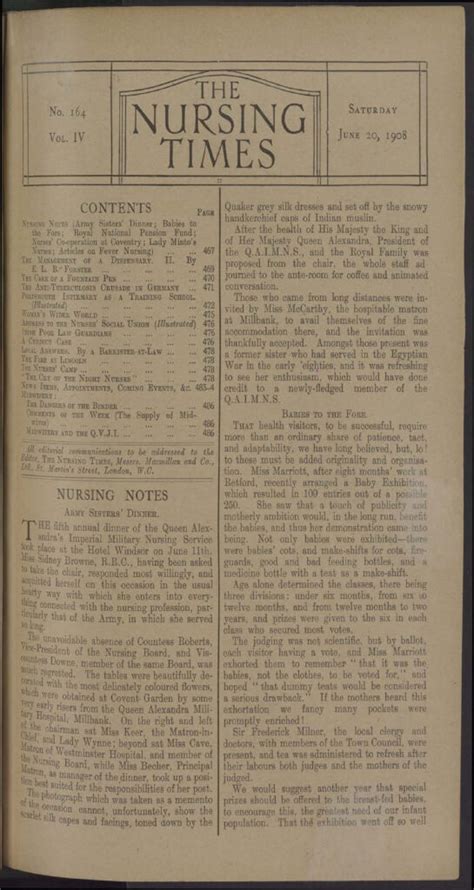 Issue 164 1908 06 20 Nursing Times