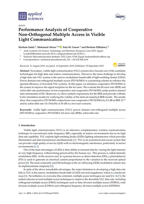 Pdf Performance Analysis Of Cooperative Non Orthogonal Multiple
