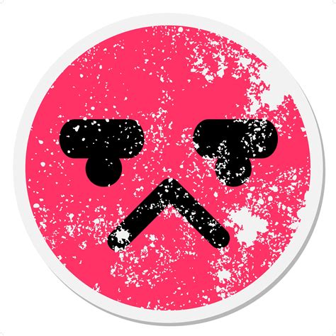 Displeased Face Circular Sticker 12356513 Vector Art At Vecteezy