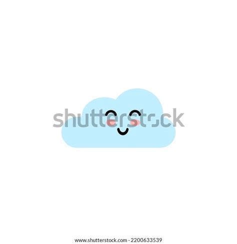 Cute Cloud Emoji Face Smile Sky Stock Vector Royalty Free 2200633539