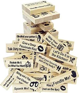 Amazon Com RORTUSAT Tower Stack Couples Games Gifts Date Night Ideas Wooden Naughty Fun
