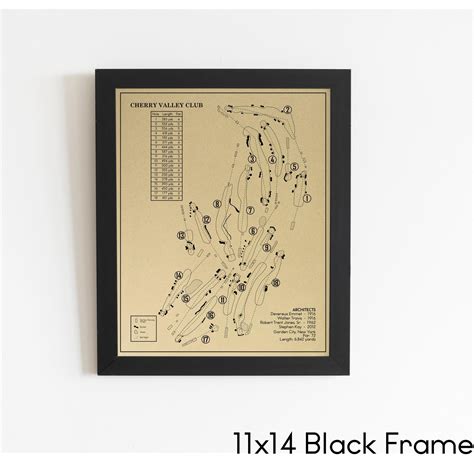 Cherry Valley Club Outline Print Golfblueprints