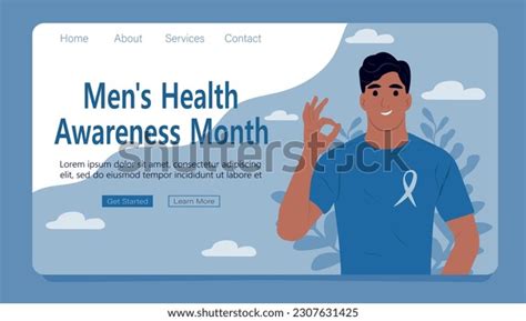 Mens Health Awareness Month Prostate Cancer Stock Vector Royalty Free
