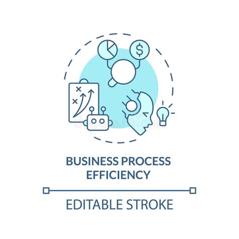 Thin Line Blue Business Process Efficiency Icon Concept Stock