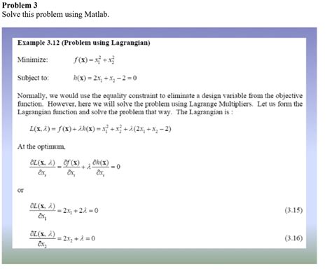 Solved Problem 3 Solve This Problem Using Matlab Example