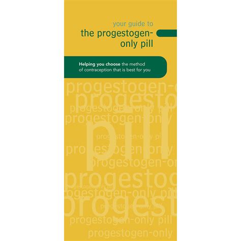 Progestogen Only Pill Contraception Booklets Pack Of 50 FPA