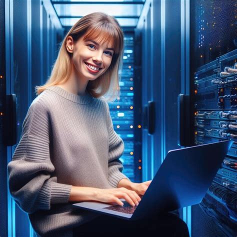 IT Specialist Woman Using Internet Technology To Program Networks Using