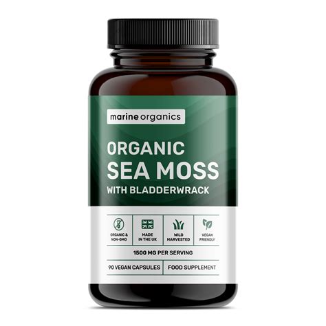 Marine Organics Certified Organic Sea Moss Capsules With Bladderwrack