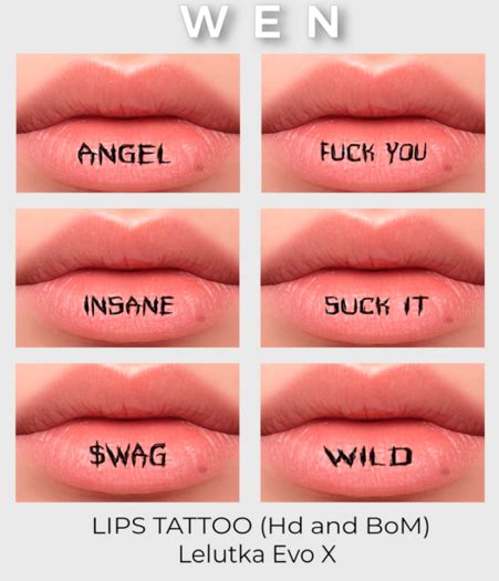 Second Life Marketplace Wen Lips Tattoo Lelutka Evox