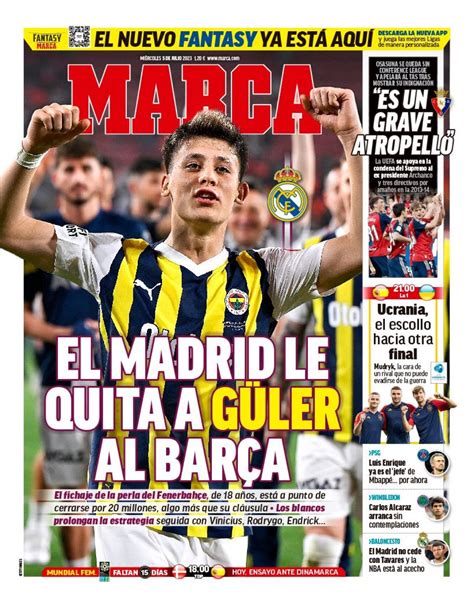 Insider Real On Twitter 🚨 غلاف ماركا مدريد يخطف غولر من برشلونة