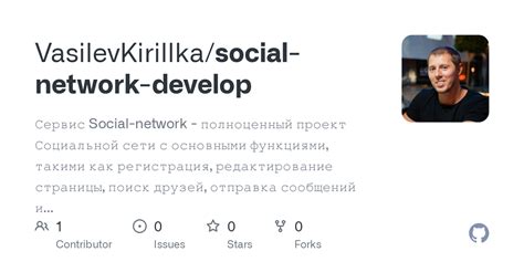 Github Vasilevkirillkasocial Network Develop Сервис Social Network полноценный проект