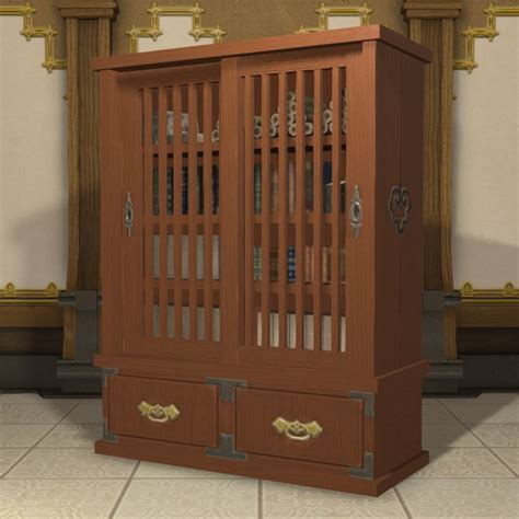 Hingan Bookshelf Ffxiv Housing Table Bookshelves Tall Cabinet
