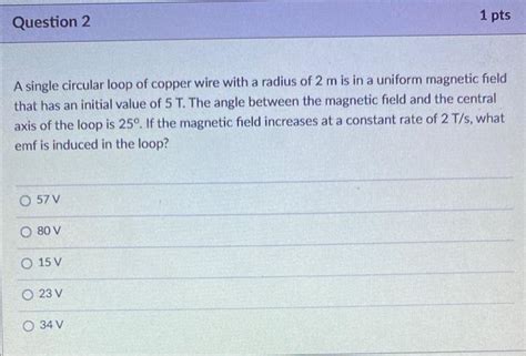 solved a single circular loop of copper wire with a radius