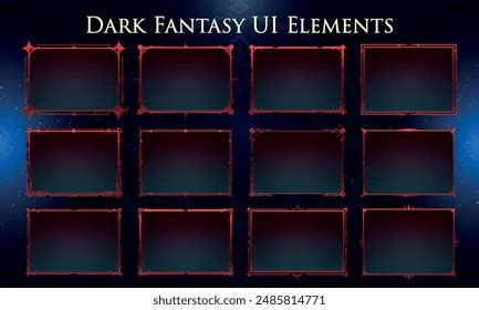 Set Dark Fantasy Elements User Interface Stock Vector Royalty Free