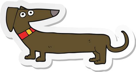 Pegatina De Un Perro Salchicha De Dibujos Animados 12361722 Vector En