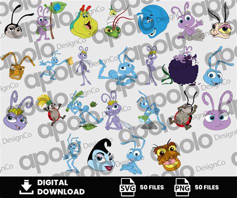 Clipart A Bugs Life Svg Blue Ant Svg Insect Svg Flik Svg Princess