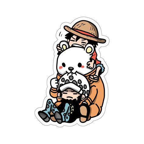 One Piece Sticker Chibi One Piece Luffy Law And Bepo Sticker Sold By Elizabeth Phillips Sku