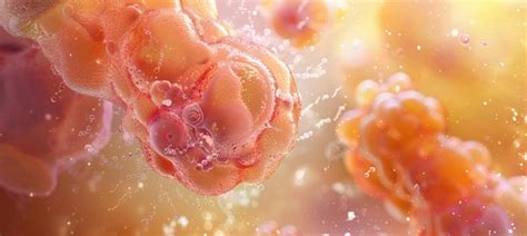 Detailed Microscopic Image Of Human Embryo In Morula Stage With Blurred
