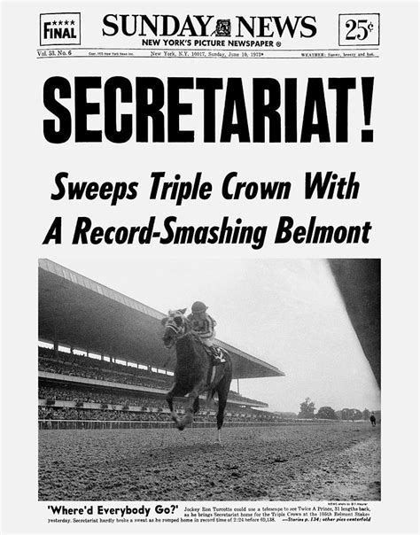 Daily News Front Page June 10 1973 Photograph By New York Daily News