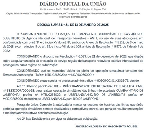 Antt Autoriza Operação Simultânea De Linhas Da Util Entre Uberlândia E