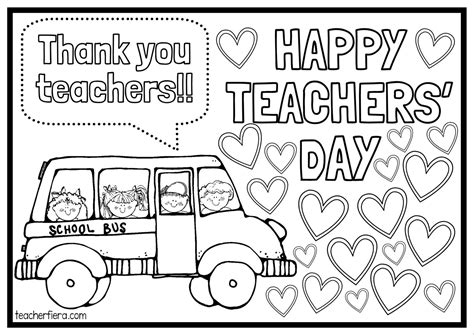Teachers Day Coloring Page Happy Teachers Day Happy Teachers Day Card