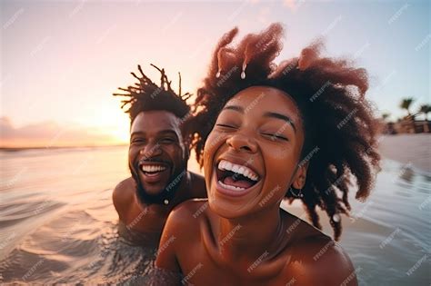 Premium Photo Happy African American Couple Laughing And Having Fun
