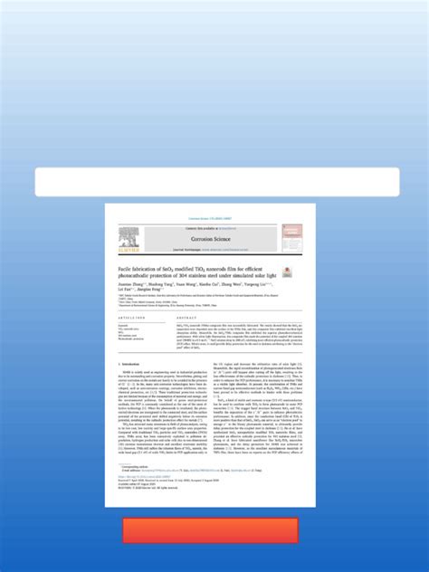 Facile Fabrication Of Sno2 Modified Tio2 Nanorods Film For Efficient Photocathodic Protection Of
