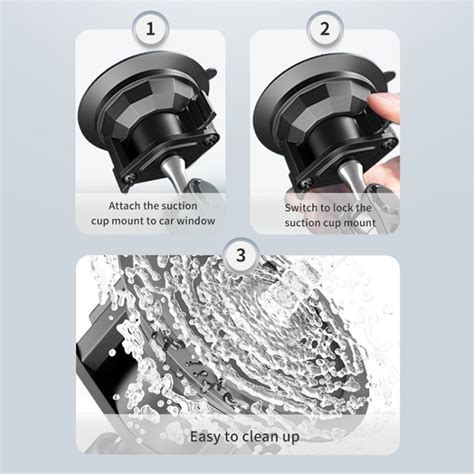 Uba 01lb 범용 핸드 카 휴대 전화 흡입 컵 브래킷 원격 사양 확장 버전검은색