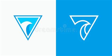 Triangle Shape Wave Vector Logo Design With Modern Simple Clean And Abstract Style Stock