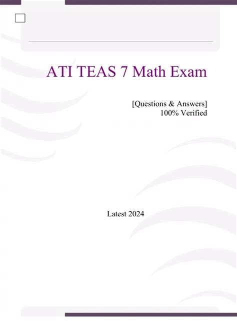 ATI TEAS Math Exam Questions Answers Rated Best Update ATI TEAS Stuvia US