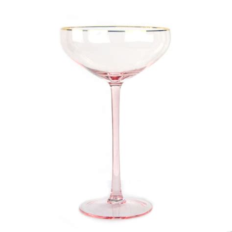 Gold Rim Pink Crystal Wine Glass For Holiday Party