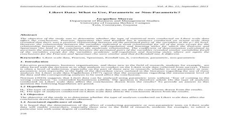Likert Data What To Use Parametric Or Non Parametric · The
