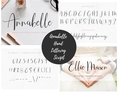 Calligraphy Font Annabelle Hand Lettering Script Nandie