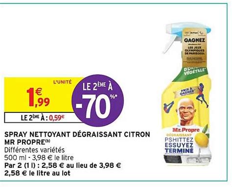 Promo Spray Nettoyant Degraissant Citron Mr Propre chez Intermarché