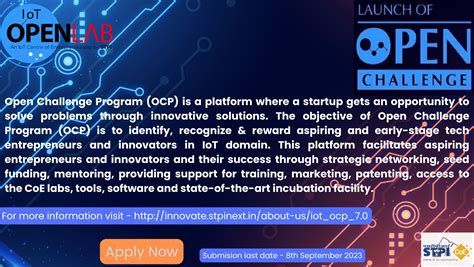 Iot Open Challenge Program Ocp 70 Software Technology Park Of