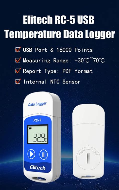Elitech RC 5 USB Temperature Data Logger Recorder With PDF Report