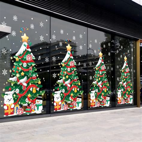 Pegatinas De Ventana De Navidad Pegatinas De Puerta De Vidrio Rbol De