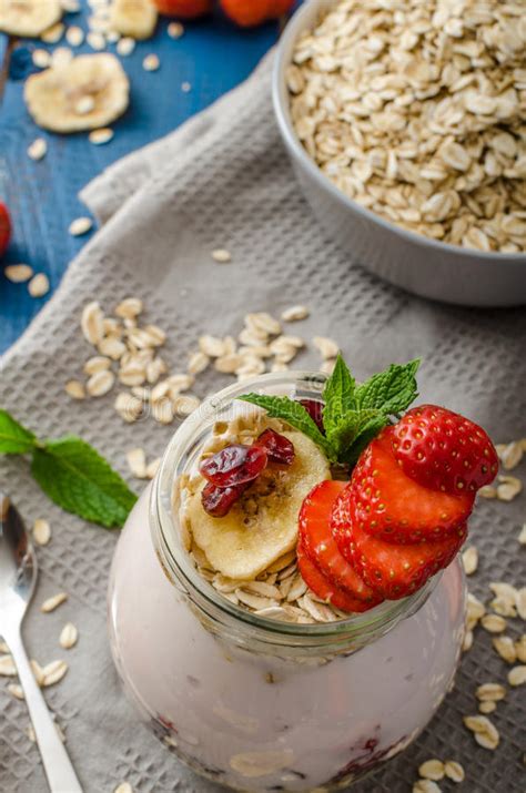 Domestic Strawberry Yogurt Stock Image Image Of Microgreens 56319699
