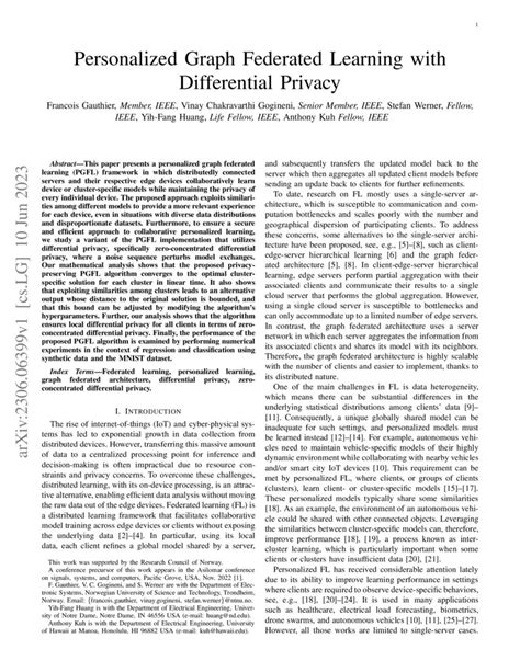Personalized Graph Federated Learning With Differential Privacy DeepAI