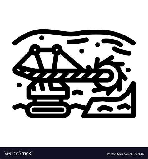Open Pit Mine Steel Production Line Icon Vector Image
