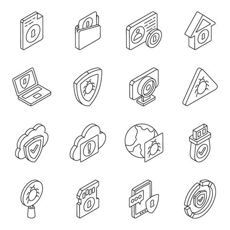 Pack Of Cyber Security Linear Icon 49613596 Vector Art At Vecteezy