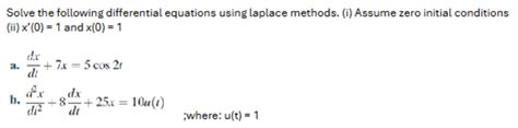 solve the following differential equations using